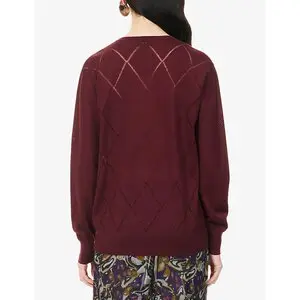Dries Van Noten V-neck Wool Jumper With Textured Back Pattern