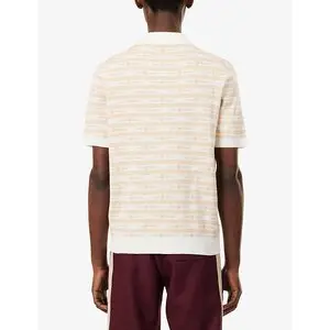 Casablanca Wordmark Short-sleeve Wool Polo Shirt - Camel