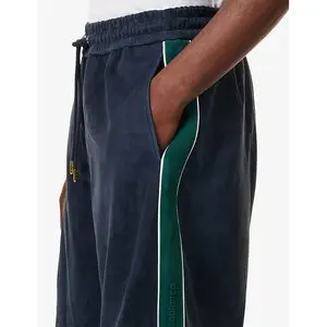 Casablanca Suede Shorts With Brand Print And Contrast Piping