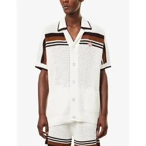 Casablanca Crochet Short-sleeve Cotton Shirt