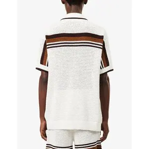 Casablanca Crochet Short-sleeve Cotton Shirt