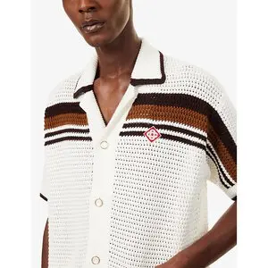 Casablanca Crochet Short-sleeve Cotton Shirt