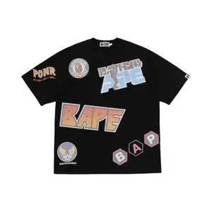 A BATHING APE Multi Archive Motif Relaxed Fit Tee - Black