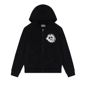 DENIM TEARS University Zip Hoodie /white - Black