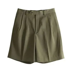 Auralee Light Wool Max Gabardine Shorts 'olive - Brown