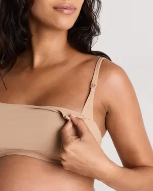 Quince Second Skin Nursing Scoop Bralette - Sand
