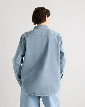 Quince Oversized Denim Maternity Shirt