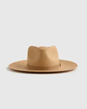 Quince Toquilla Straw Wide Brim Panama Hat - Rustic Tan