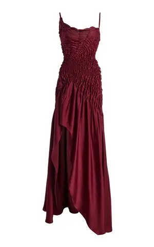 GEORGIA HARDINGE Eclipse Metallic Chiffon Maxi Dress - Red