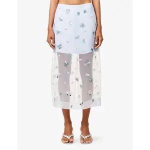 Simkhai Delilah Sequined Sheer Midi Skirt