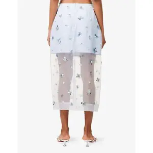 Simkhai Delilah Sequined Sheer Midi Skirt