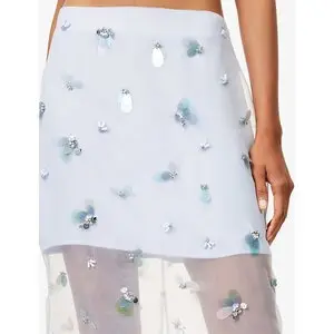 Simkhai Delilah Sequined Sheer Midi Skirt