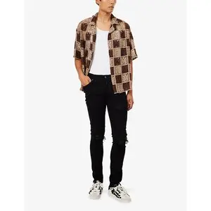 Amiri Check Lace Camp Crochet Shirt