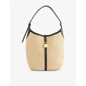 DEMELLIER The Siena Raffia Bucket Shoulder Bag - Warm/black