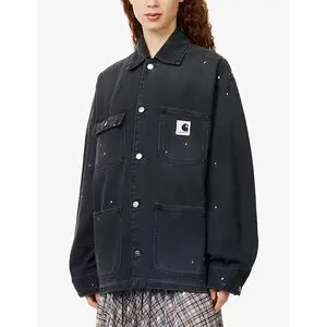 Carhartt Work In Progress Michigan Brand-patch Denim Jacket - Black