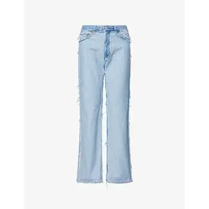 Acne Studios Frayed Wide-leg Denim Jeans