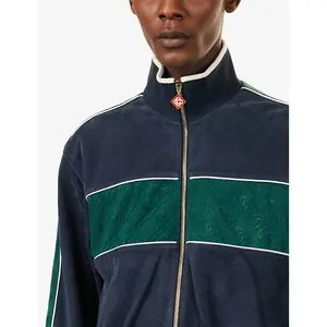 Casablanca Brand-print Track Suede Jacket