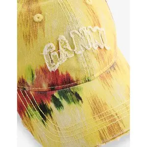 GANNI Logo Appliqué Cotton Tie-dye Baseball Cap