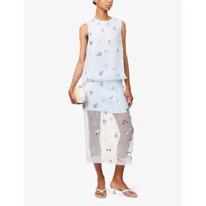 Simkhai Celia Sequin-embellished Organza Top