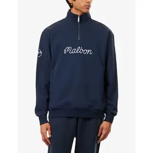 MALBON Collegiate Brand-print Cotton Jumper
