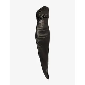 Rick Owens Athena Asymmetrical Leather Gown