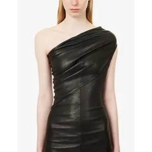 Rick Owens Athena Asymmetrical Leather Gown
