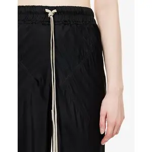 Rick Owens Drawstring Bias Wide-leg Satin Trousers