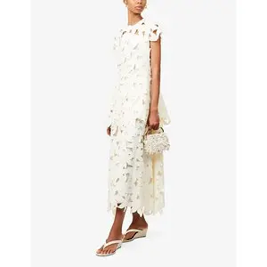 Simkhai Neve Floral Cut-out Woven Midi Dress