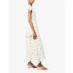 Simkhai Neve Floral Cut-out Woven Midi Dress