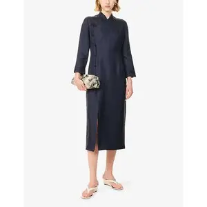 ROHE FRAMES Pankou Knotted Silk Midi Dress