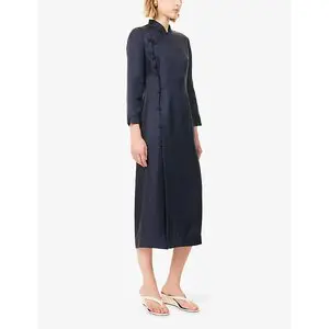 ROHE FRAMES Pankou Knotted Silk Midi Dress