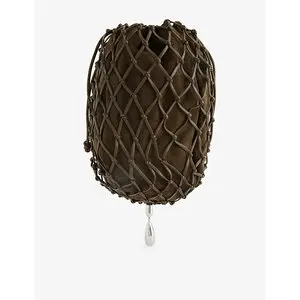 Savette Macrame Suede And Leather Pouch - Mink