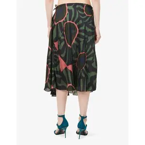 Dries Van Noten Sibanna Graphic-pattern Crepe Mini Skirt