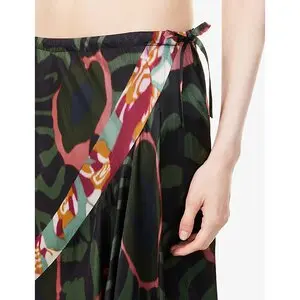 Dries Van Noten Sibanna Graphic-pattern Crepe Mini Skirt