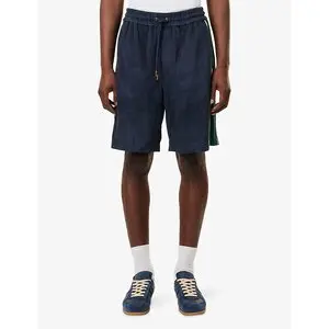 Casablanca Brand-print Suede Shorts
