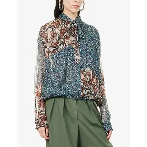 Dries Van Noten Cenvy Semi-sheer Silk Shirt