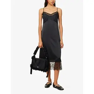 Simone Rocha Lace Trim V-neck Midi Dress