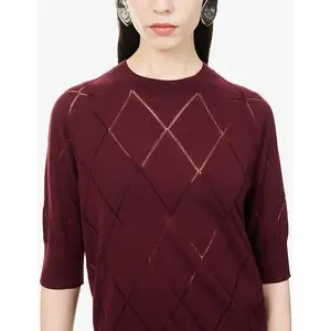 Dries Van Noten Short-sleeve Textured-pattern Wool Jumper