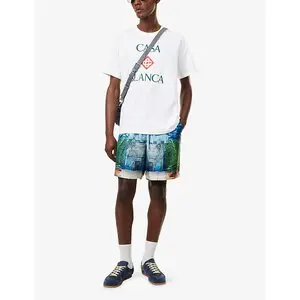 Casablanca Trompe L'oeil Silk Shorts