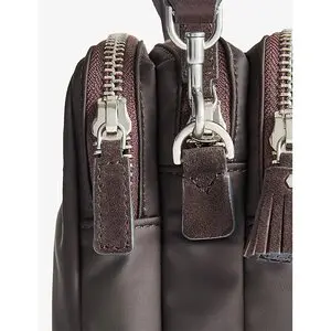ANYA HINDMARCH Padded Triple Zip Woven Cross-body Bag - Chocolate