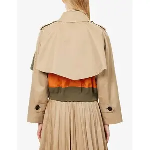 Sacai Layered Blouson Cotton-gabardine And Woven-twill Jacket
