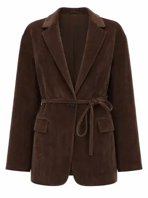 Brunello Cucinelli Giacca In Viscosa E Cashmere - Brown