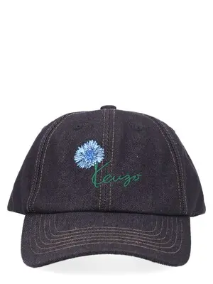 Kenzo Cappello Da Baseball Con Logo Ricamato - Blue