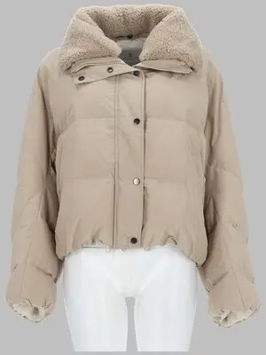 Brunello Cucinelli Techno Cotton Taffeta Puffer Jacket