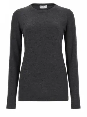 Brunello Cucinelli Maglia Leggera In Cashmere E Seta - Grey