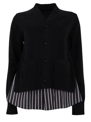 Sacai Cardigan A Righe Patchwork