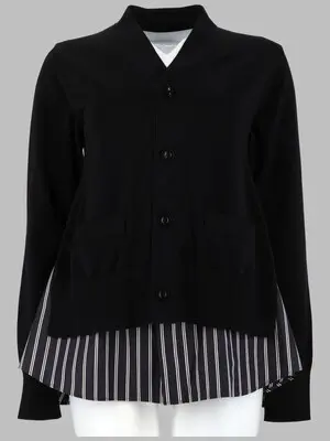Sacai Cardigan A Righe Patchwork