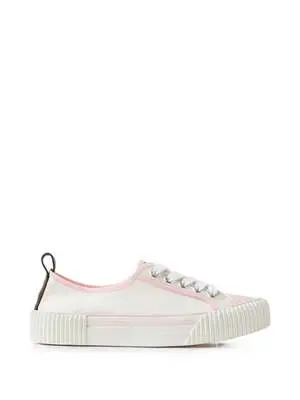 Versace Embossed Greek Lace-up Low-top Sneakers With Logo Tongue And Rubber Toe Cap - Rosa