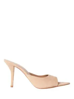 GIA BORGHINI Perni04 Suede Leather Heels - Beige