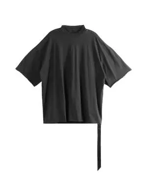 Rick Owens Cotton Crewneck T-shirt With Raw Hem And Short Sleeves - Nero